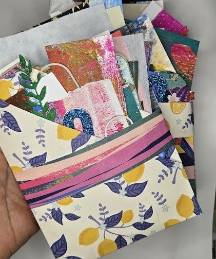 Mixed Collage Paper Pack | SāKrədJoi Art | Vibrant Handmade Greeting ...